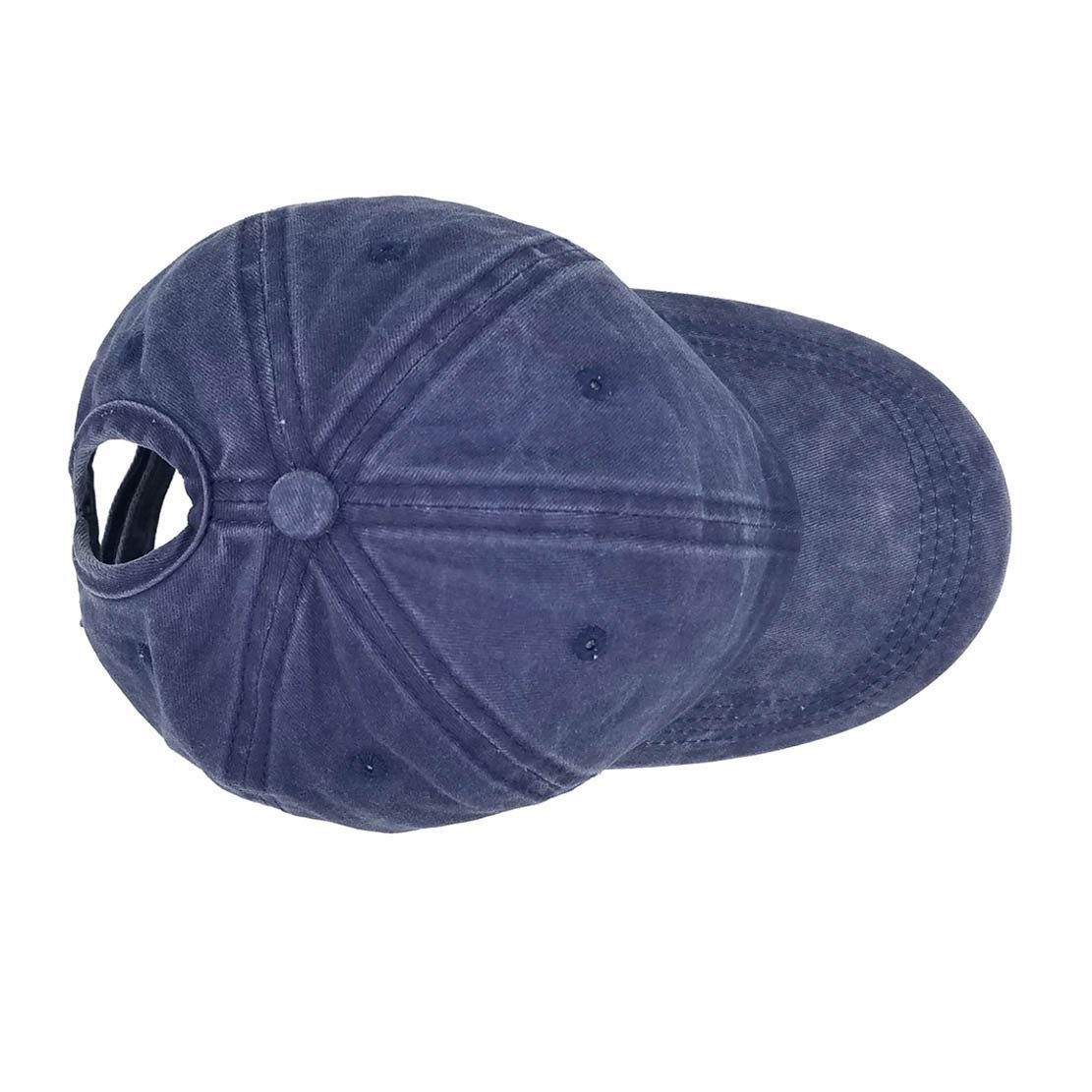 Eohak Ponytail Baseball Hat Distressed Retro Washed Womens Twill