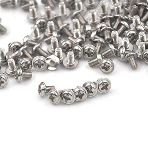 Kigauru Screw 100Pcs M3 Screw M3X5 5mm PC Case Hard Drive Precision PSU 6/32" Hex Screws for Computer Floppy DVD ROM Motherboard 7mm