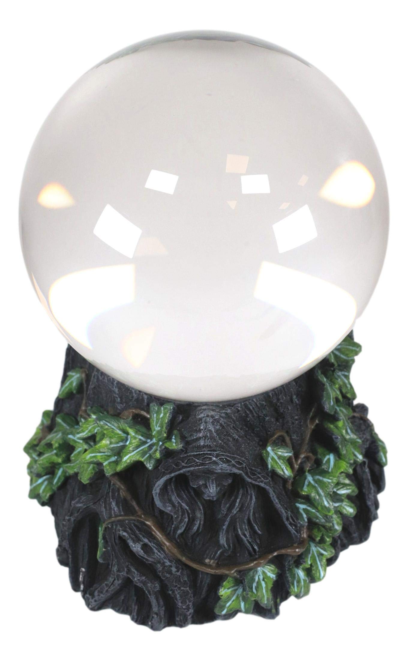 Ebros Celtic Sacred Moon Triple Goddess Mother Maiden Crone Scrying Glass Gazing Ball Figurine 8" H Wicca Wiccan Holy Trinity Decor Halloween Macabre Sculpture Decorative