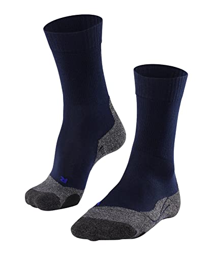 FALKE Men's TK2 Explore Cool Hiking Socks, Mid Calf, Medium Padding, Athletic, Breathable Quick Dry, Cooling, Lyocell, Blue (Marine 6120), 9-10, 1 Pair