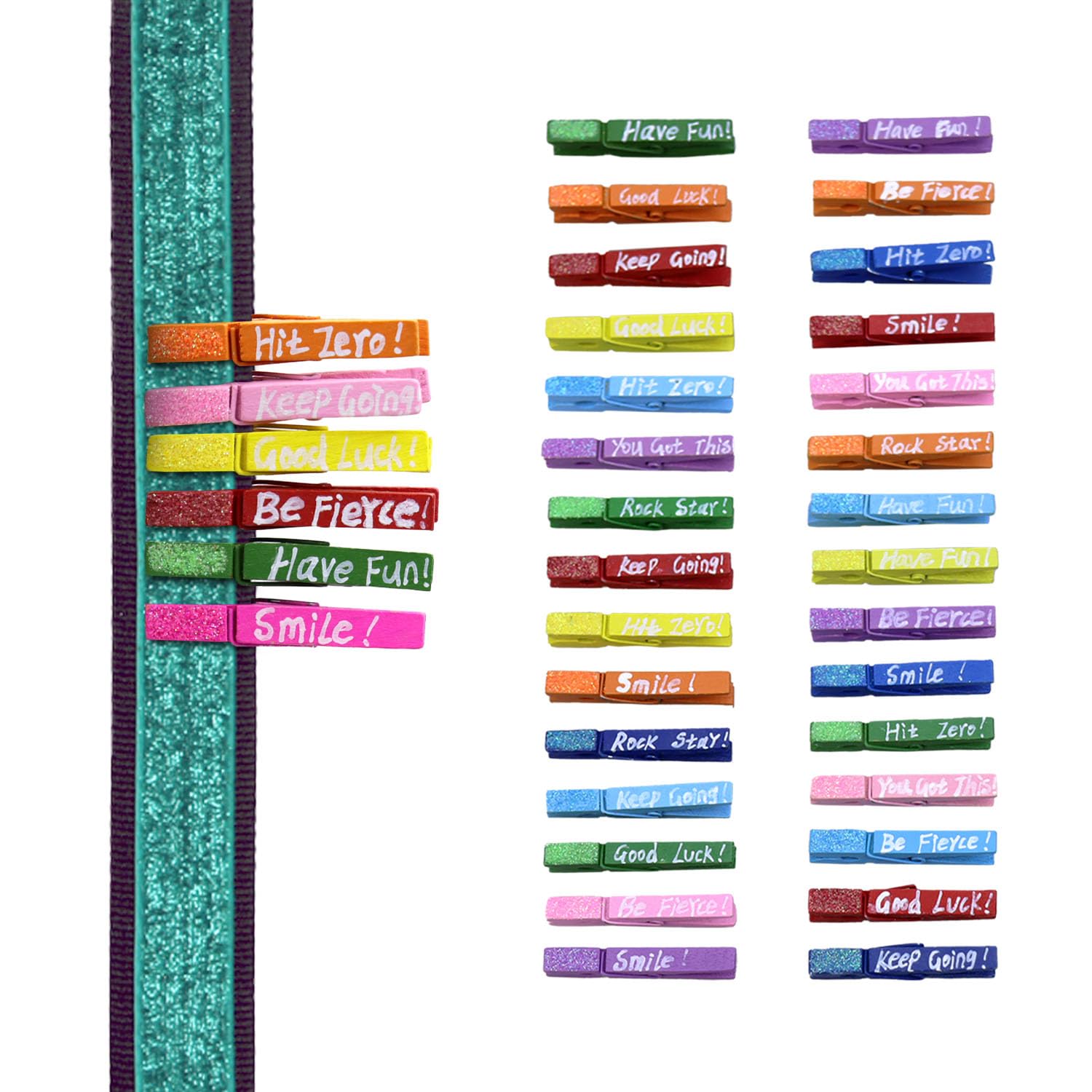 Spirit Clips Cheer Pins Cheer Clothes Pins for Backpacks Cheerleading Clips Competition Cheer Pins Gift for Team Classroom