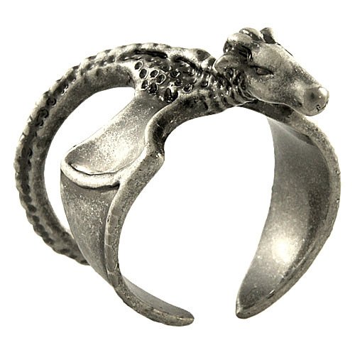 Ellenviva Flying Dragon Adjustable Animal Wrap Ring Vintage Silver Tone