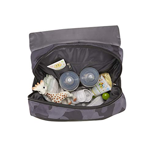 Eddie Bauer Places & Spaces Camouflage Compass Diaper Bag Backpack, Cooler Bottle Pockets and Changing Pad Included, Black and Camo