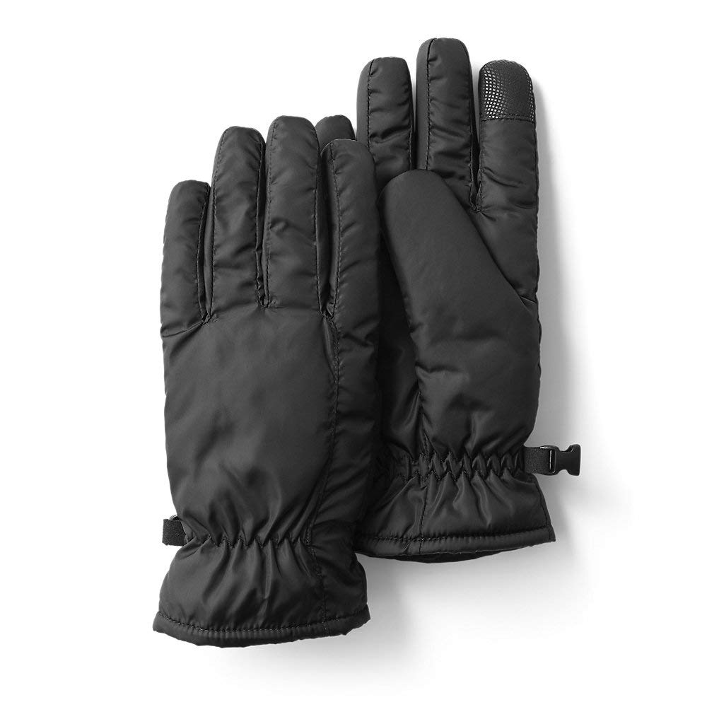 Eddie Bauer Women's Lodge Down Gloves, Black Smoke, Large