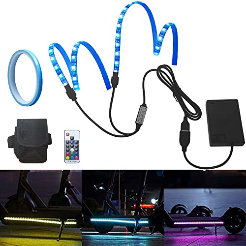 YHGSEE Scooter LED Light, Remote Control Scooter Strip Light, Color Change Night Cycling Waterproof Safety Skateboard Decorative Accessories for Xiaomi/Ninebot/Wide Wheel Kick Scooter Outdoor 50 CM