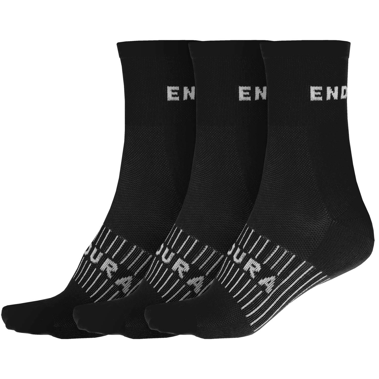 Endura Men's Coolmax Race Cycling Sock (Triple Pack) Black, L/XL