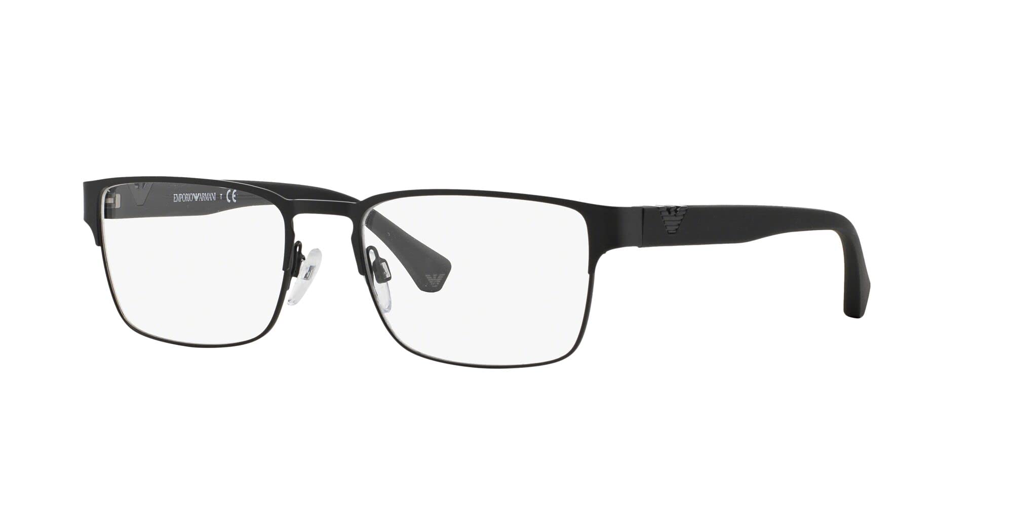 Emporio Armani Men's EA1027 Square Sunglasses, Matte Black/Demo Lens, 55 mm