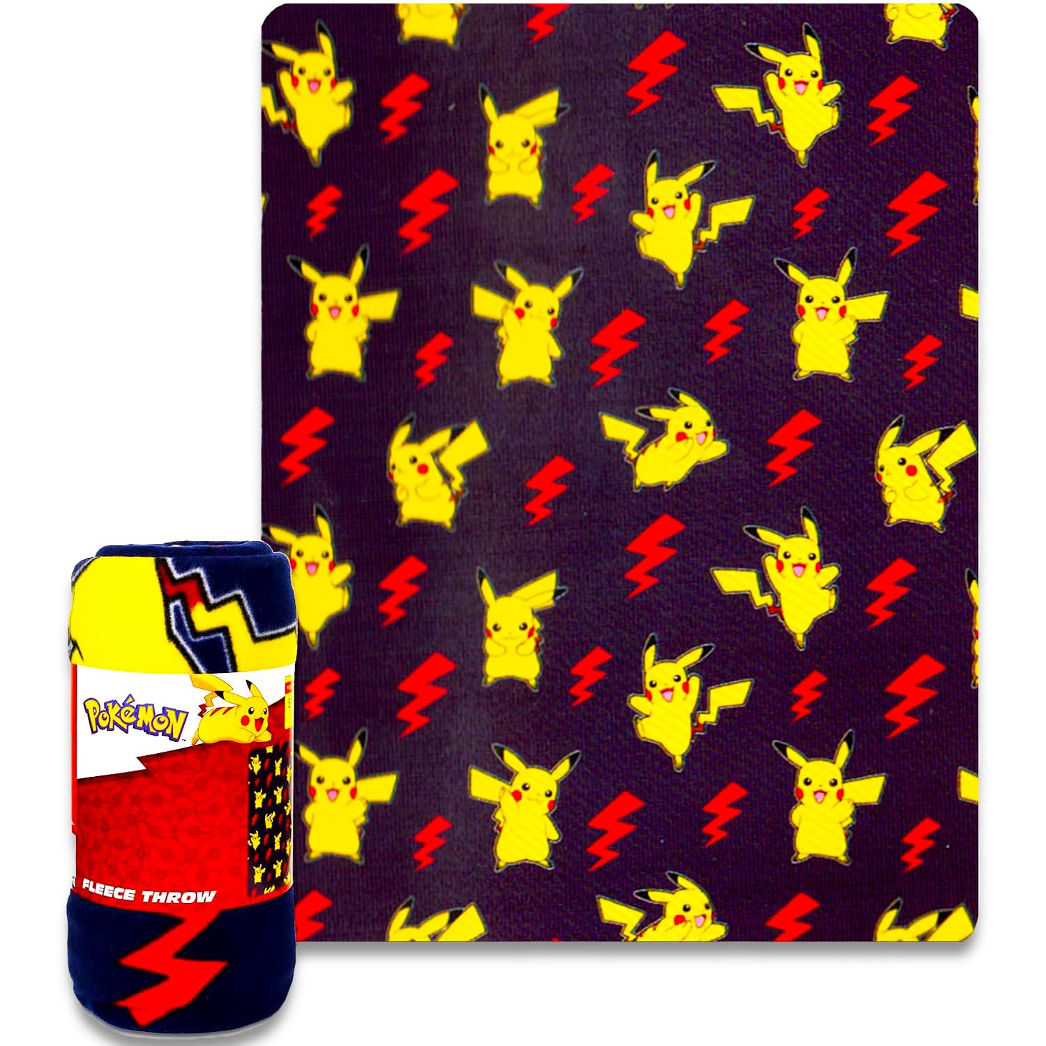 Pokemon Throw Blanket Bundle - Pikachu Kids and Teens Blanket, Pokemon Poster Book, Sticker Activity Book, More for Boys and Girls | Pokemon Blanket Size 40" x 50"