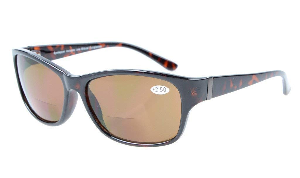 Eyekepper Bi-Focal Sunshine Readers Fashion Bifocal Sunglasses Tortoise/Brown Lens +2.5