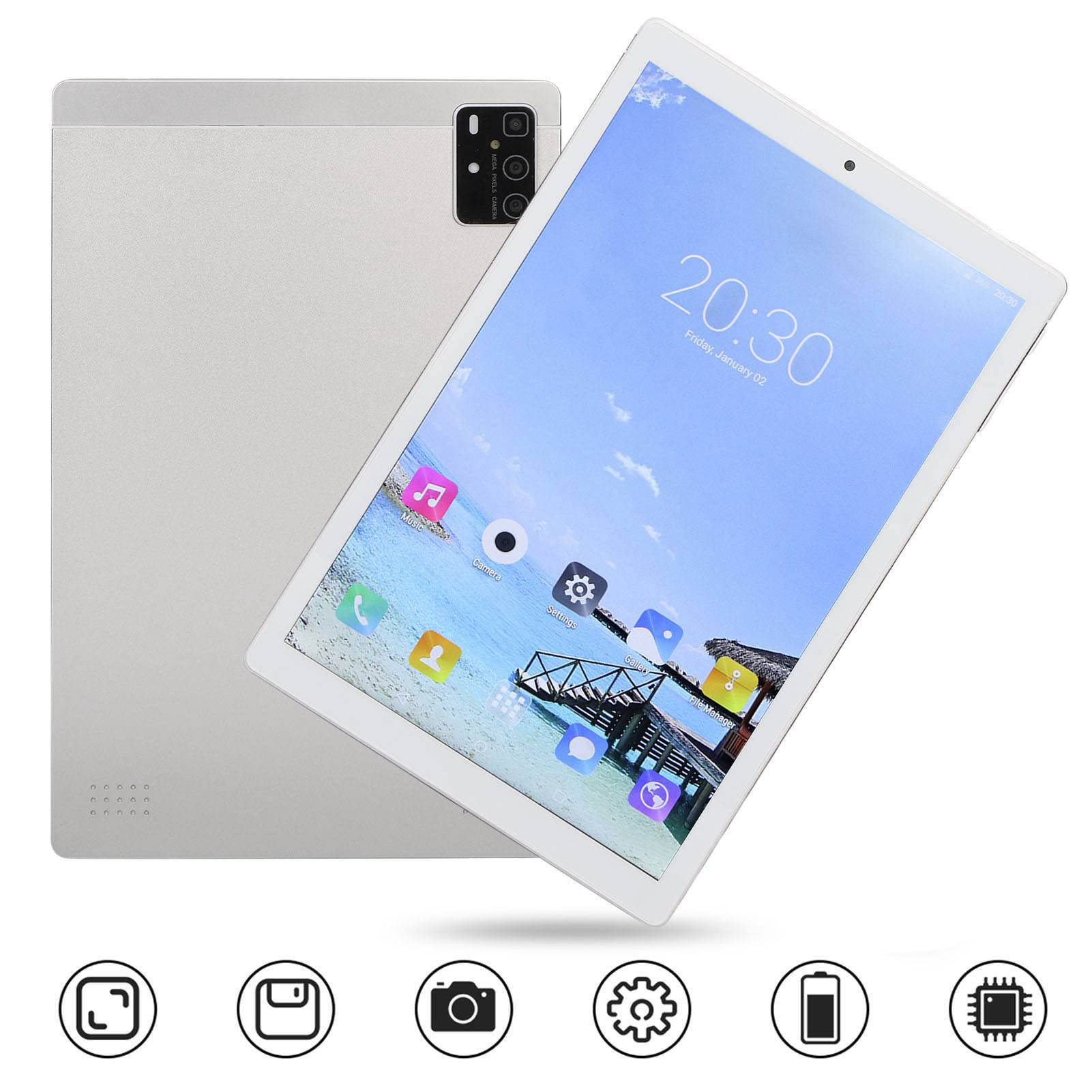 Haofy Tablet PC, Dual Speakers Dual Camera 100β240V 10-inch Tablet for Students (US Plug)