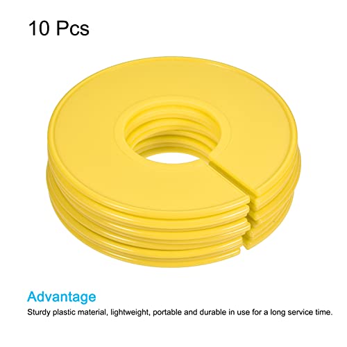 PATIKIL Clothes Dividers 10 Pack Blank Clothing Rack Size Sorting Reusable Wardrobe Round Hanger Separator, Yellow