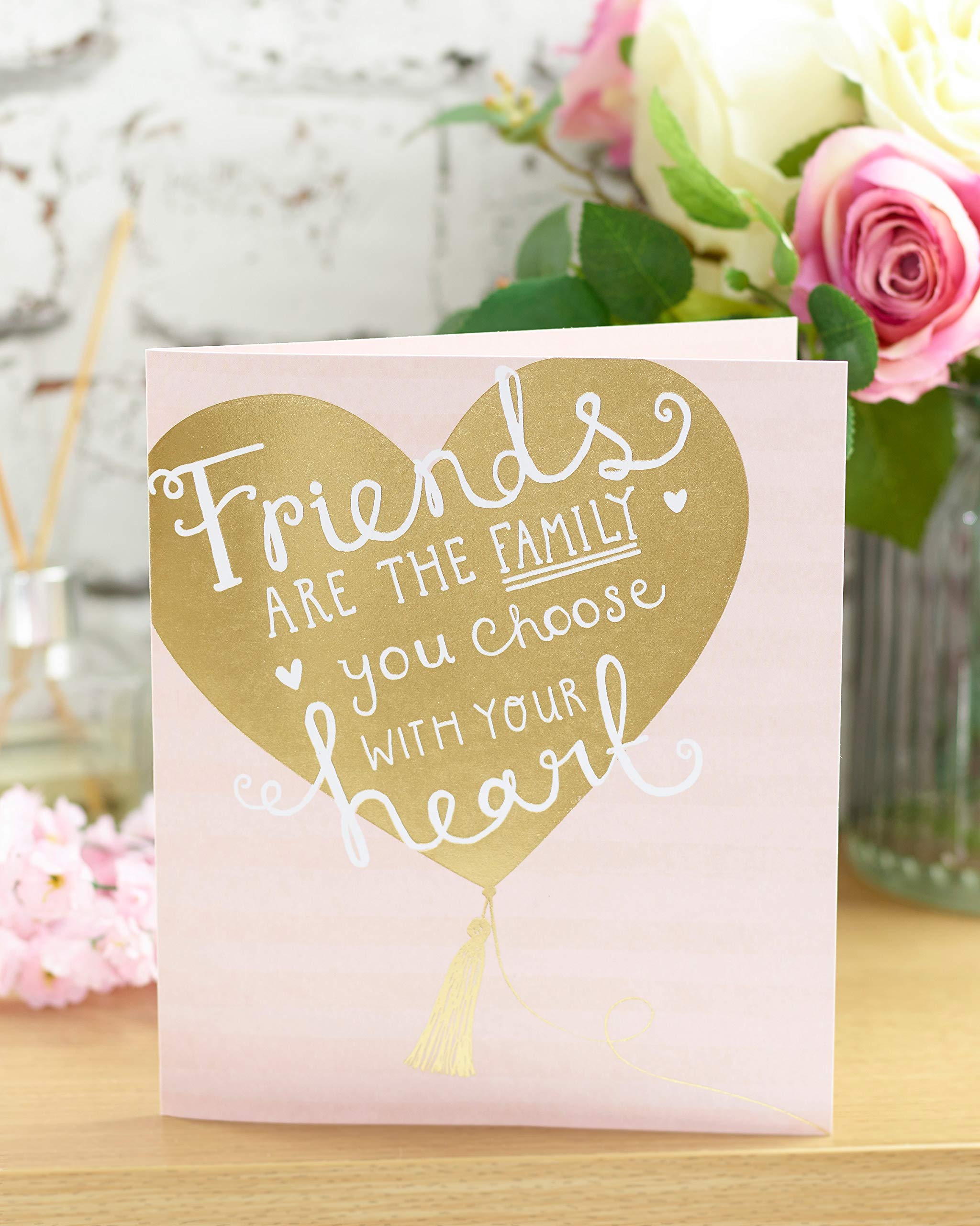 UK Greetings Friend Birthday Card - Birthday Card for Her - Pretty Gold Heart Design, 529393-0-1