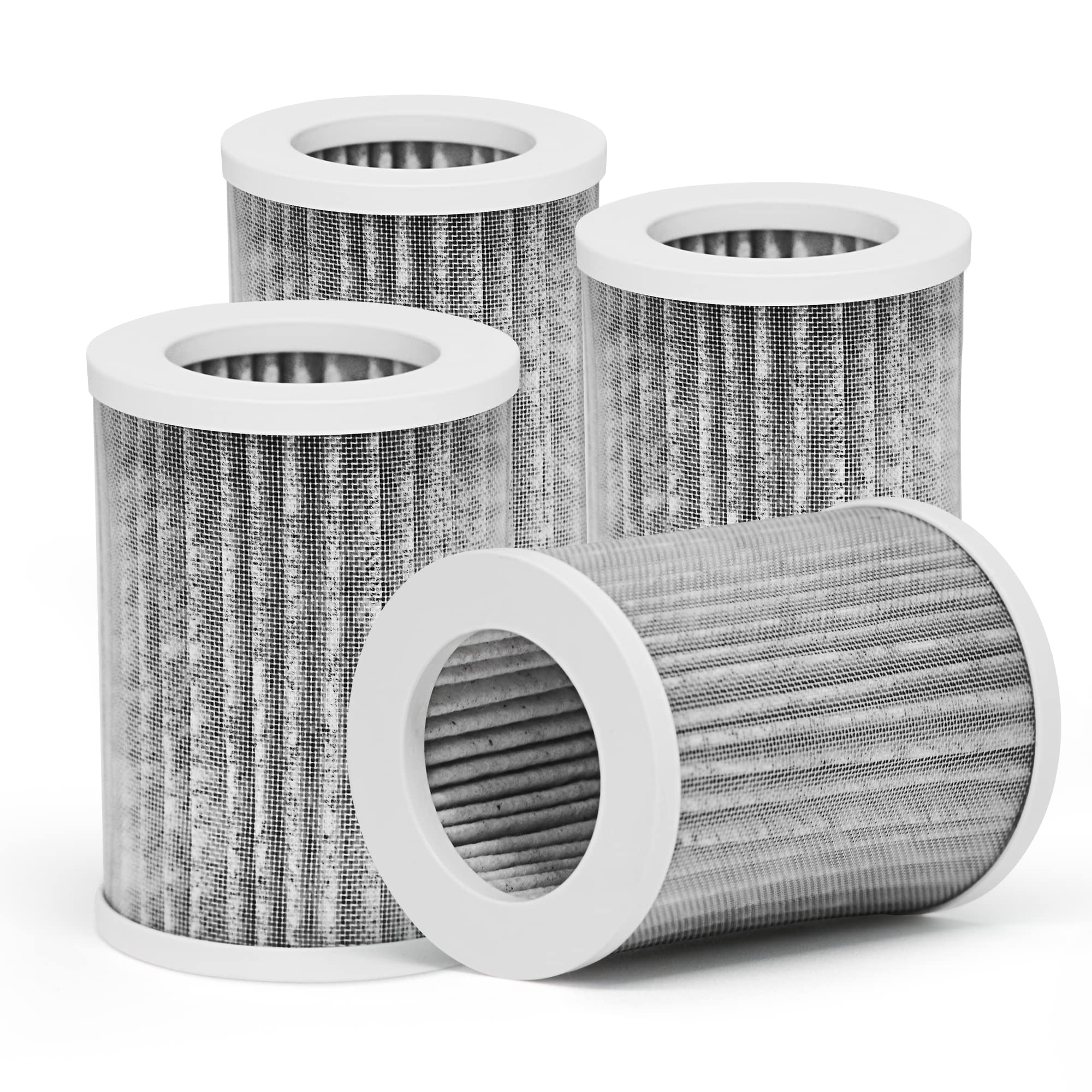 MINI Portable Filter Replacement Compatible with Pure Enrichment Filter, PureZone Mini True HEPA Air Filter Part# PEPERSAP, Premium True HEPA with Carbon Pre-filter 2-IN-1, 4-Pack