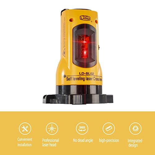 LAND Laser Level Kit Class Laser Ⅱ,Self-Leveling laser Cross Level,Horizontal and Vertical Points Rotatable 360 Degree Suitable for interior design(Lightweight Tripod,Battery Included )