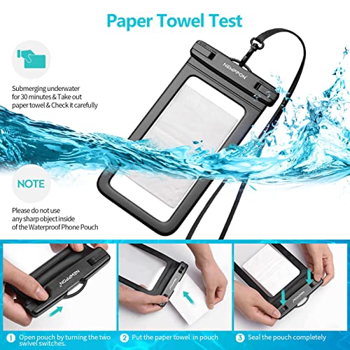 newppon Waterproof Cell Phone Pouch : 2 Pack Universal Floating Dry Bag Holder for Android Samsung Galaxy S22 Ultra 5G S21 S20 FE S10 S10E C10 S9 Note 20 10 Edge Plus A72 A52 A03 Core M32 for Beach