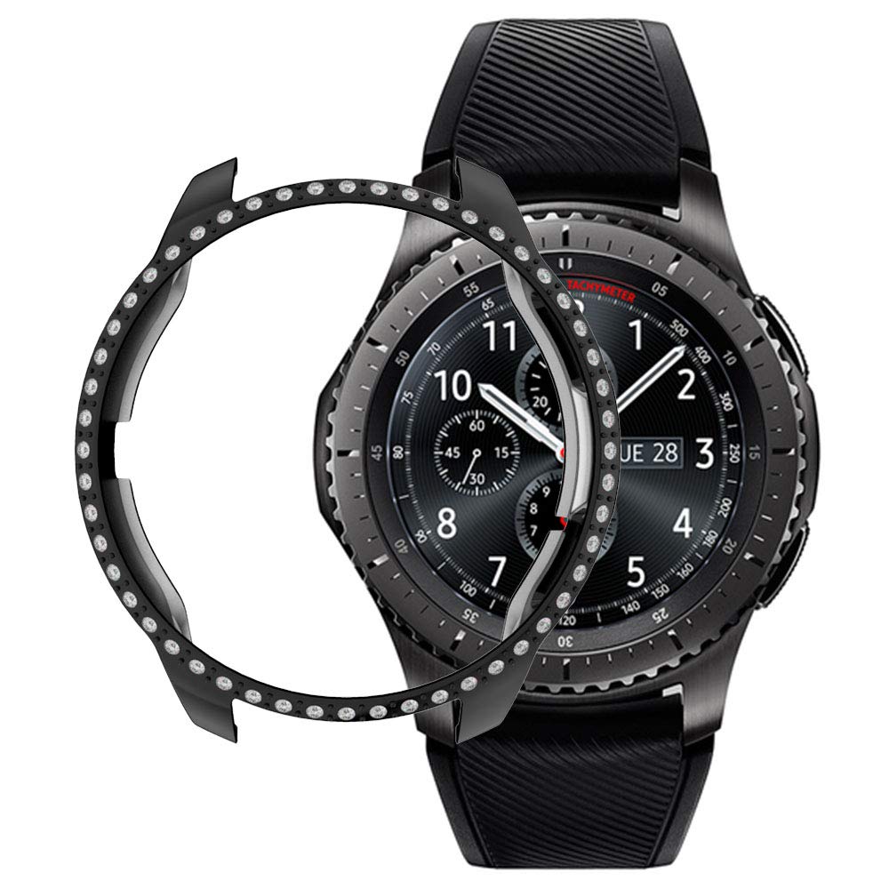 ECSEM Bling Case Compatible with Samsung Galaxy Watch 42MM Case Cover PC Plating Protective Frame Protective Case with Rhinestone Diamond for Galaxy Watch 42mm Smartwatch (5Pack)