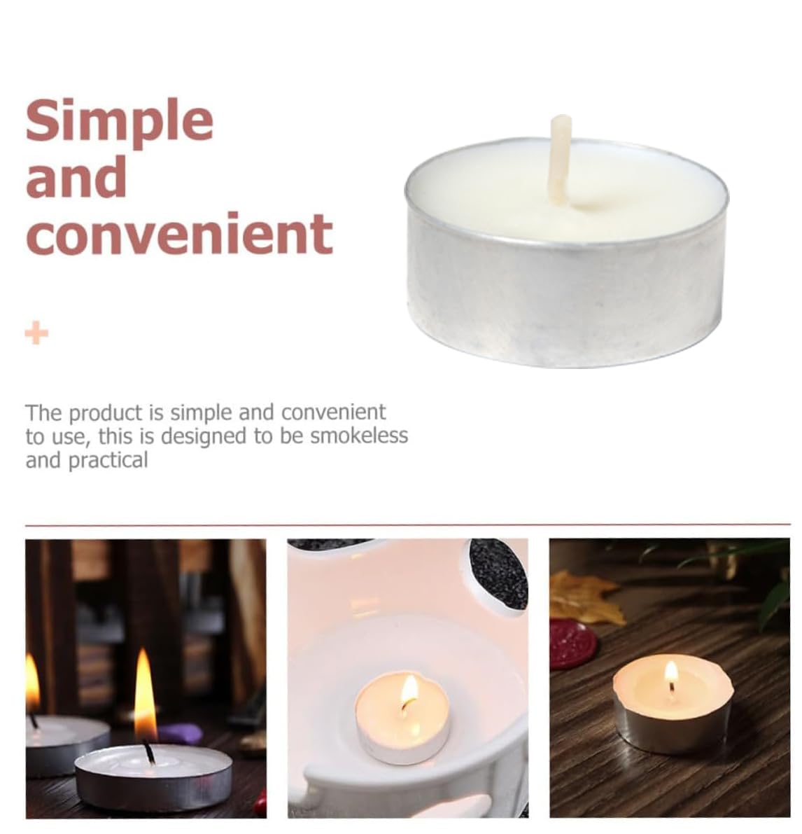Tea Lights Candles,4 Hours Tealight Candles 20 Packs,Smokeless Small Tea Candles for Home, Pool, Shabbat, Weddings & Emergencies (White)
