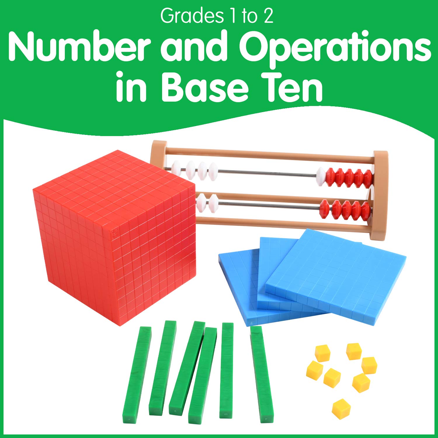 edxeducation Classroom Math Kit - For Grades 1 and 2 - Teach Early Math - Includes 22 Versatile Teaching Resources and Manipulatives