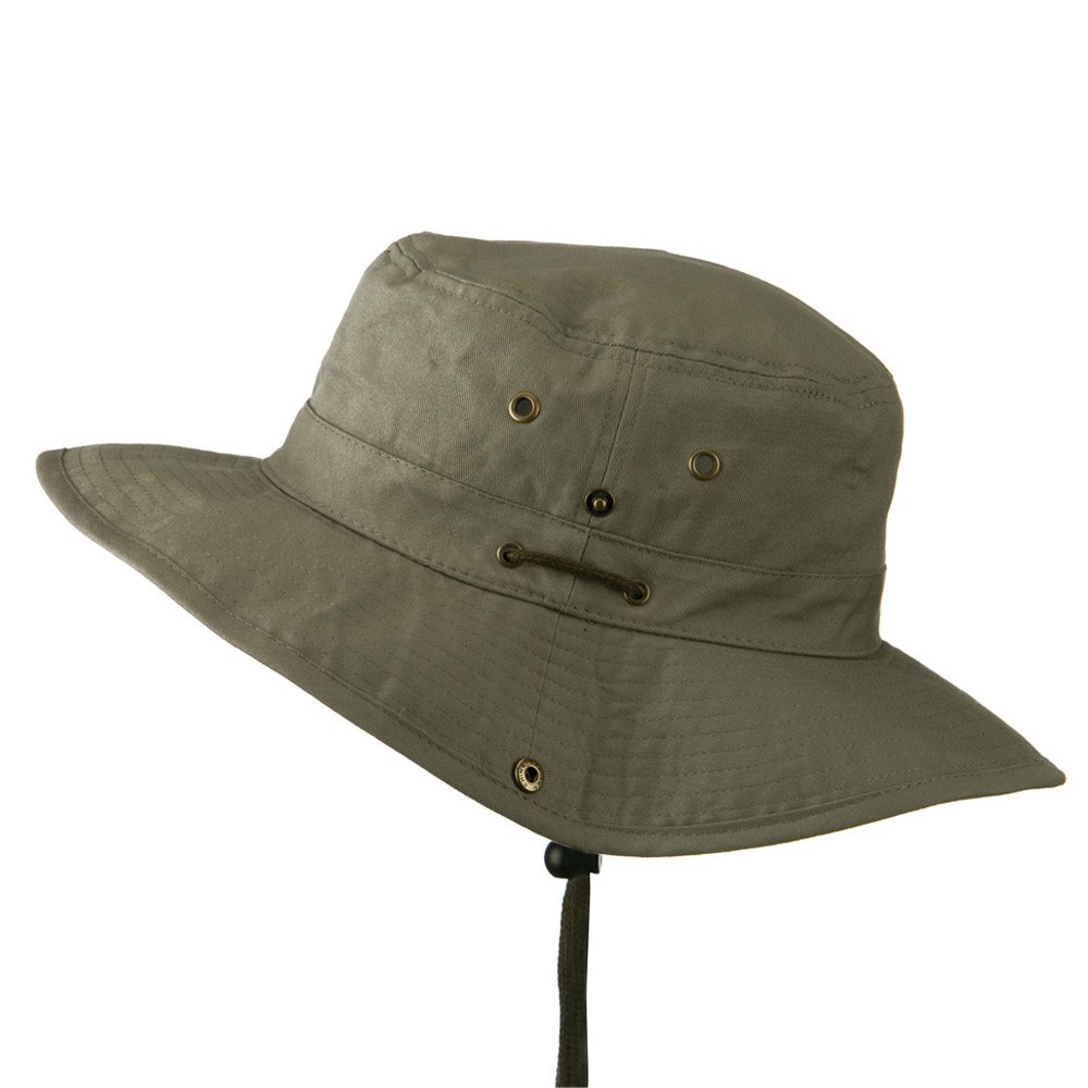 Extra Big Size Brushed Twill Aussie Hats - Olive 2XL-3XL