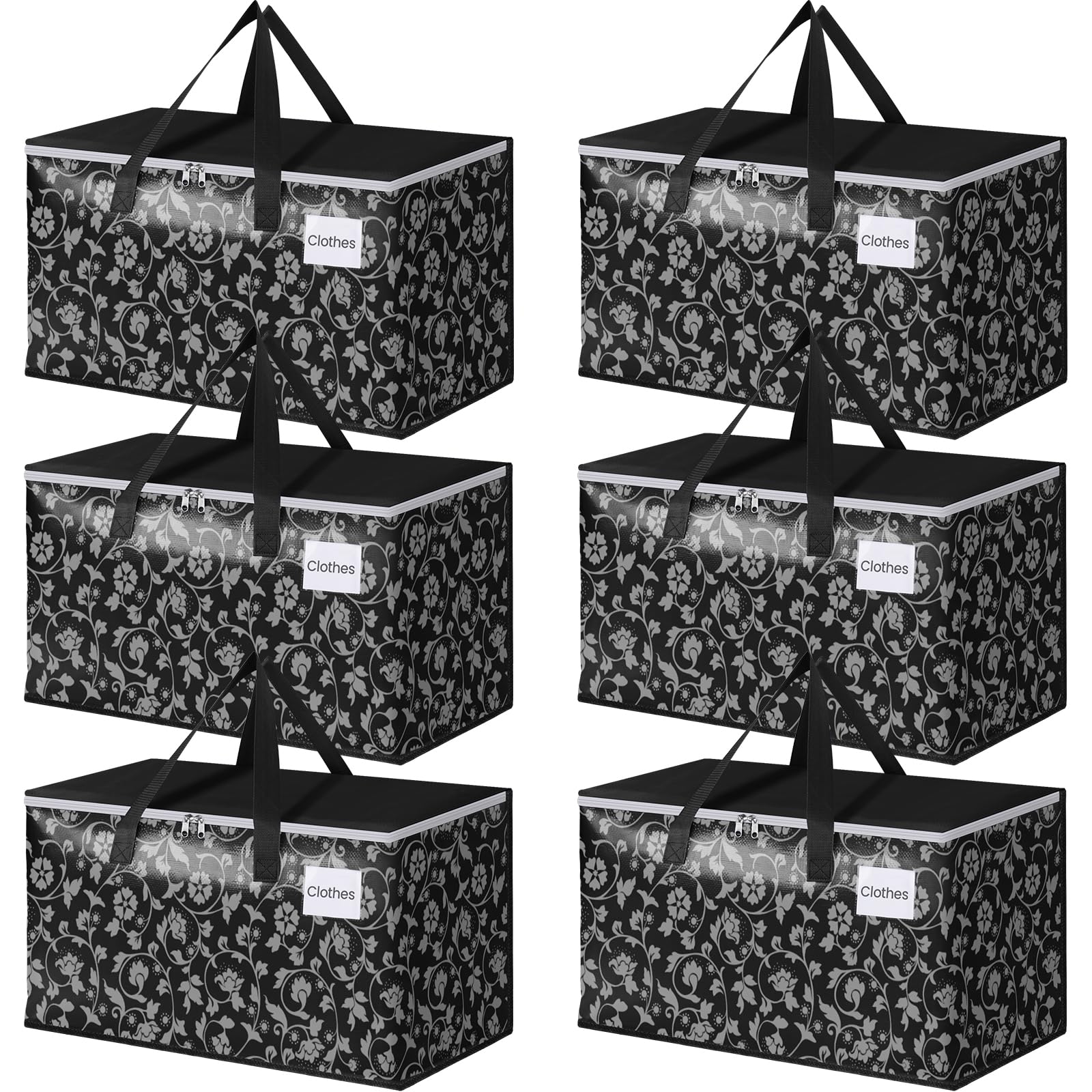 FabSpace Moving Boxes Heavy Duty Extra Large Moving bags with Strong Zippers & Handles,Collapsible & Reusable Moving Supplies,Storage Containers for Space Saving,Packing & Moving 88L,6-pack