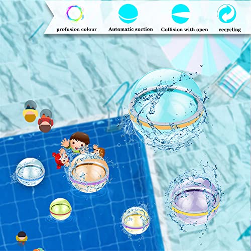 FA FIGHTART 3pcs Magnetic Water Balloon Bomb Splash Balls Self Sealing Quick Fill Silicone Reusable Pool Party Game Summer