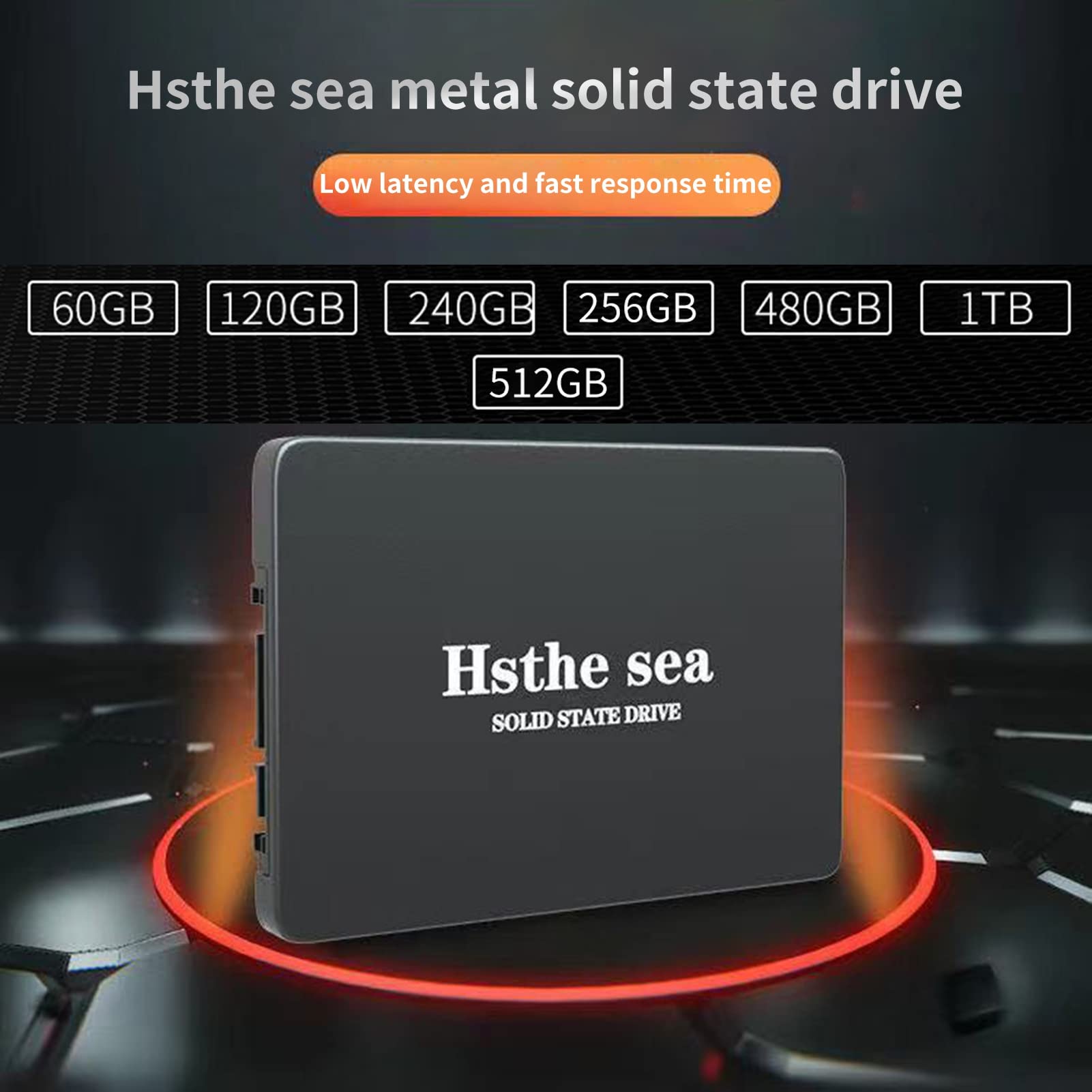 OCUhome Internal Solid State Drive - 60/120/240/256/480/512GB/1TB 2.5 Inches SSD Professional Large Memory Metal High Reliability SATA 3.0 Solid State Hard Disk for Computer 256GB