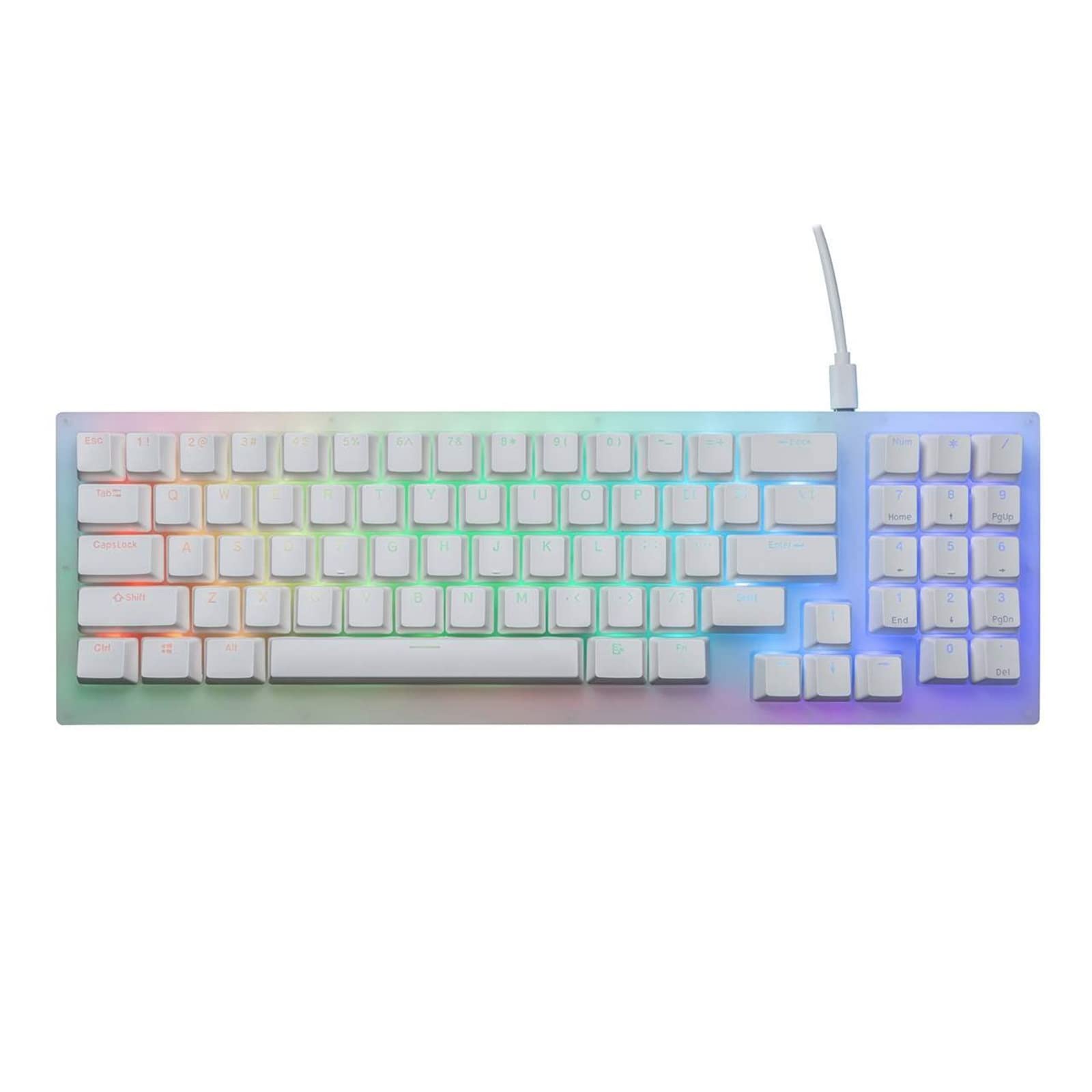 MARVOI Mechanical Keyboard 77 Keys Hot Swappable Mechanical Gaming Keyboard RGB Tyce-C Wired Gateron Switch NKRO Translucent Glass Base (Size : Brown Switch)