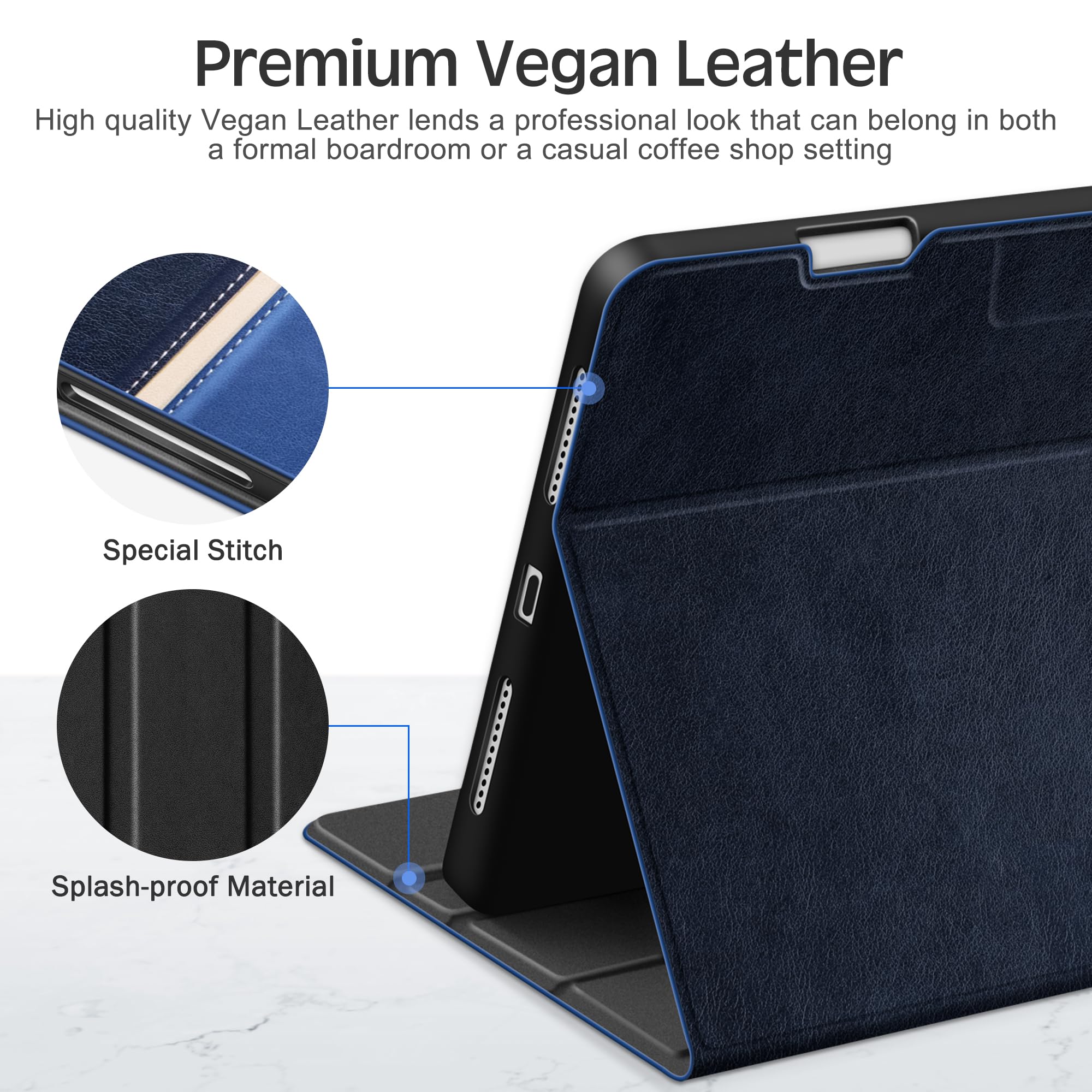 KingBlanc Case for iPad Pro 11 inch 4th/3rd/2nd Generation (2022/2021/2020) with Pencil Holder, PU Leather Stand Smart Cover, Auto Sleep Wake, Brown