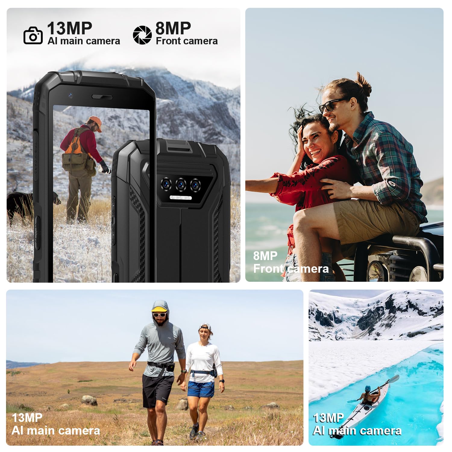 DOOGEE S41 PRO Rugged Smartphone Unlocked,6300mAh Battery,7GB+64GB,4G Dual Sim Rugged Phone,Android 12 Phone,13MP Camera,IP68 Waterproof Cell Phone,Face Unlock,NFC/T-Mobile,Black