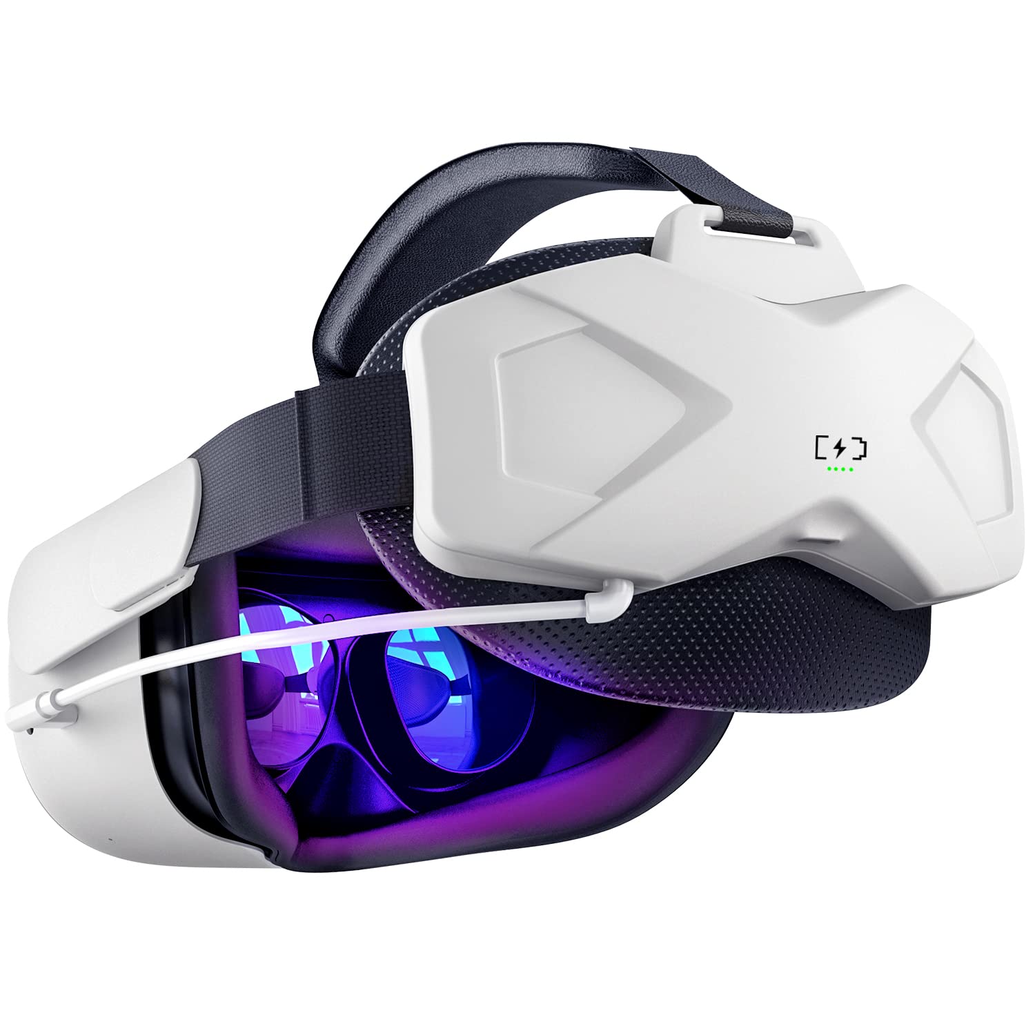 Oculus Quest 2 Head Strap, Elite Strap with Battery for Meta/Oculus Quest 2, Oculus Quest 2 Accessories with 5000mAh Battery for Extra 4-Hour Playtime, Enhanced Support and Comfort, Weight Balance