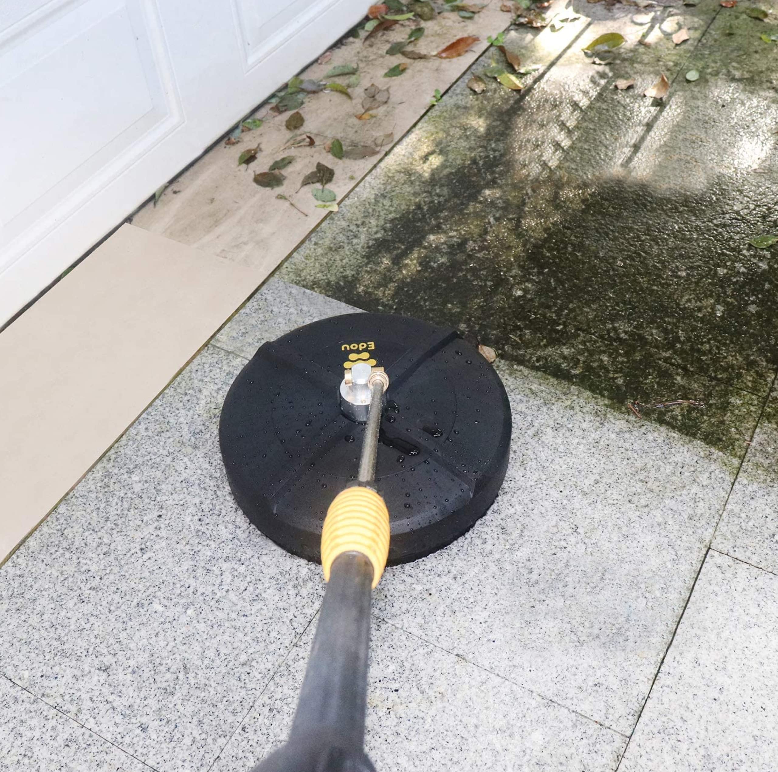 EDOU Direct Pressure Washer Surface Cleaner 15" | Composite, Heavy Duty Electric Power Washer | 4,000 PSI Max Working Pressure Machine | Includes: 2 Pressure Washer Extension Wand Attachments
