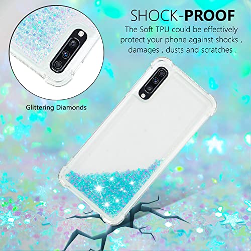 Phone Case Cover Glitter Case Compatible with Samsung Galaxy A70 Case Compatible with Women Girls Girly Sparkle Liquid Luxury Floating Quicksand Transparent Soft TPU Phone Case Bags Sleeves (Color :