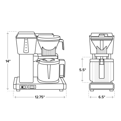 Technivorm Moccamaster 53931 KBGV 10-Cup Coffee Maker Slate, 40 Ounce, 1.25l