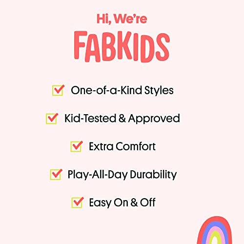 FabKids Faux Fur Lined Warm Winter Easy Slip On Boots (Toddler Little Kid Big Kid), Grey with Rainbow, Size 2