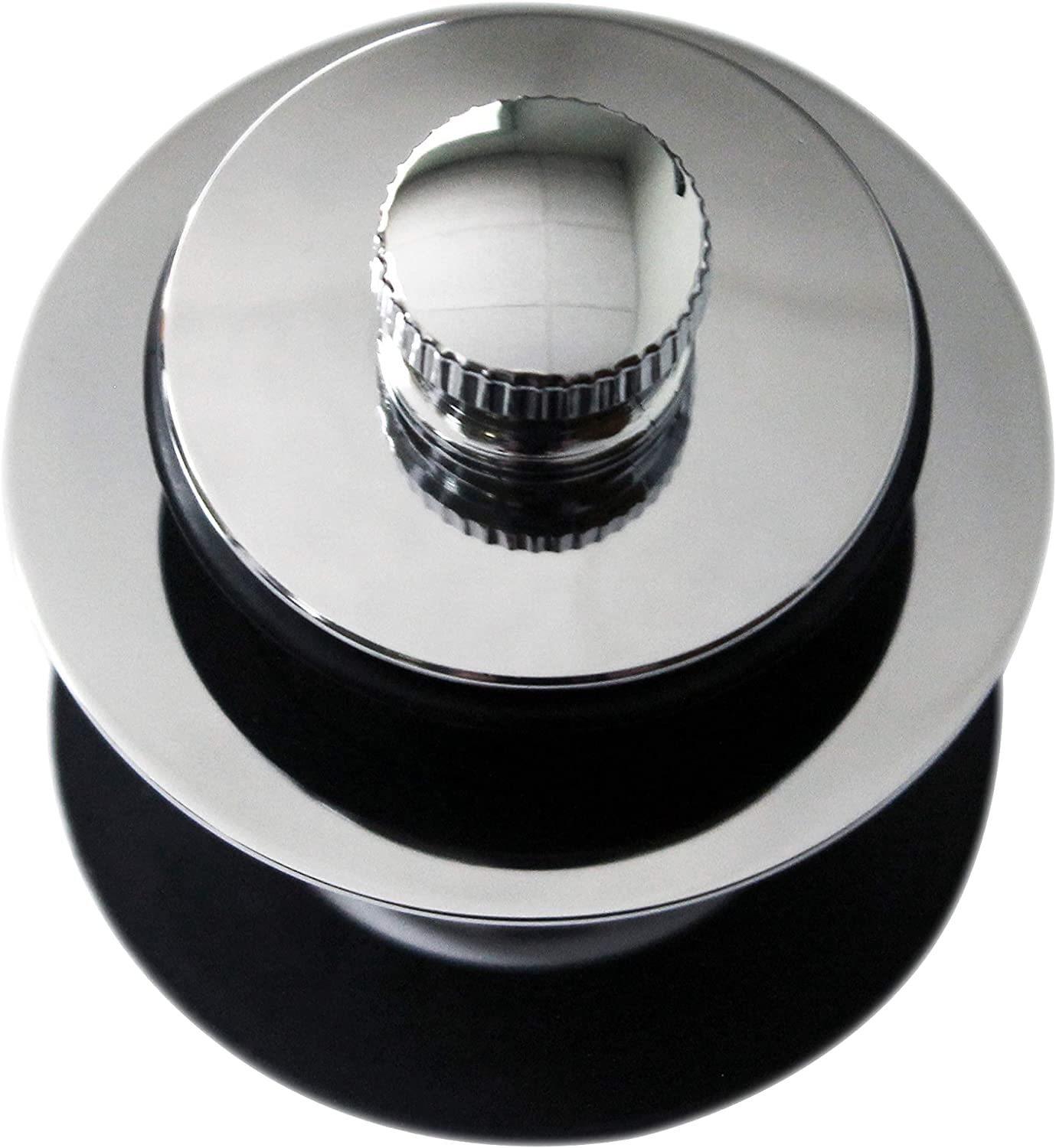 Westbrass D941K-26 1-3/8" Fine Thread Twist & Close Bathtub Drain Trim with One-Hole Overlfow Faceplate and Universal Adaptor, Polished Chrome