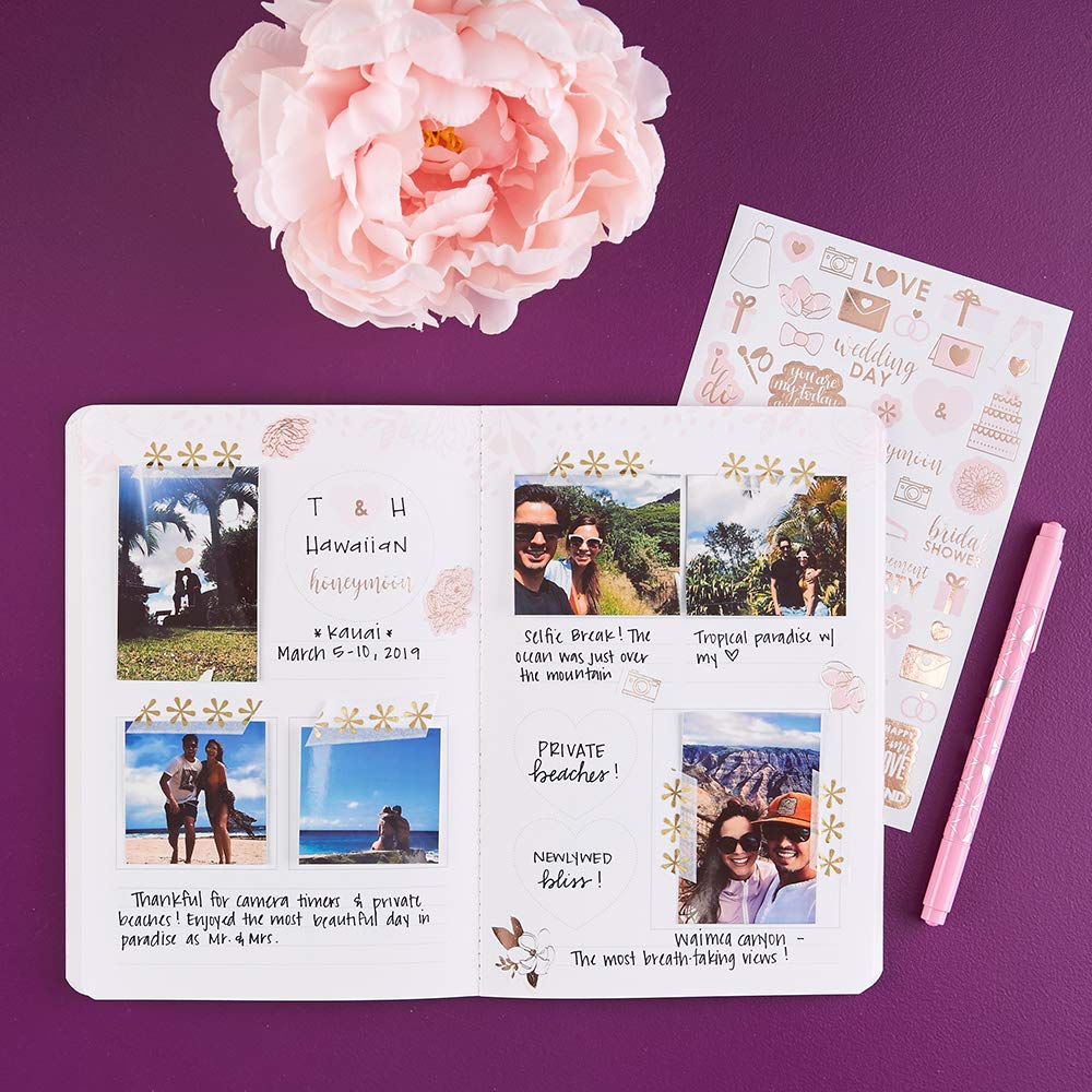Erin Condren Designer Petite Planner - Moments to Remember Wedding Planner Notebook Design to Record Memories. Includes Sticker Sheet for Extra Customization