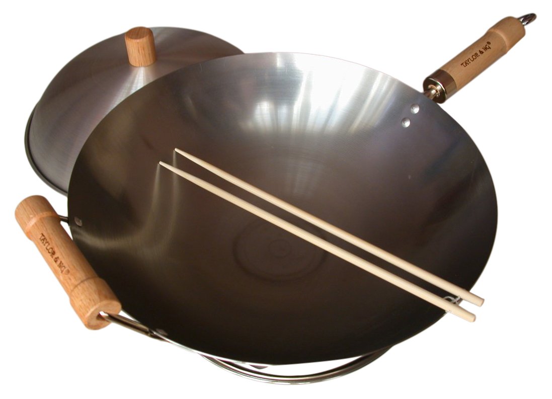 Taylor & Ng Classic Wok Set 14" Carbon Steel
