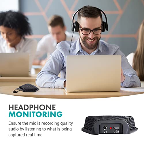 Movo MC1000 Conference USB Microphone for Computer Desktop and Laptop with 180° / 20' Long Pick up Range Compatible with Windows and Mac for Dictation, Recording, YouTube, Conference Call, Skype