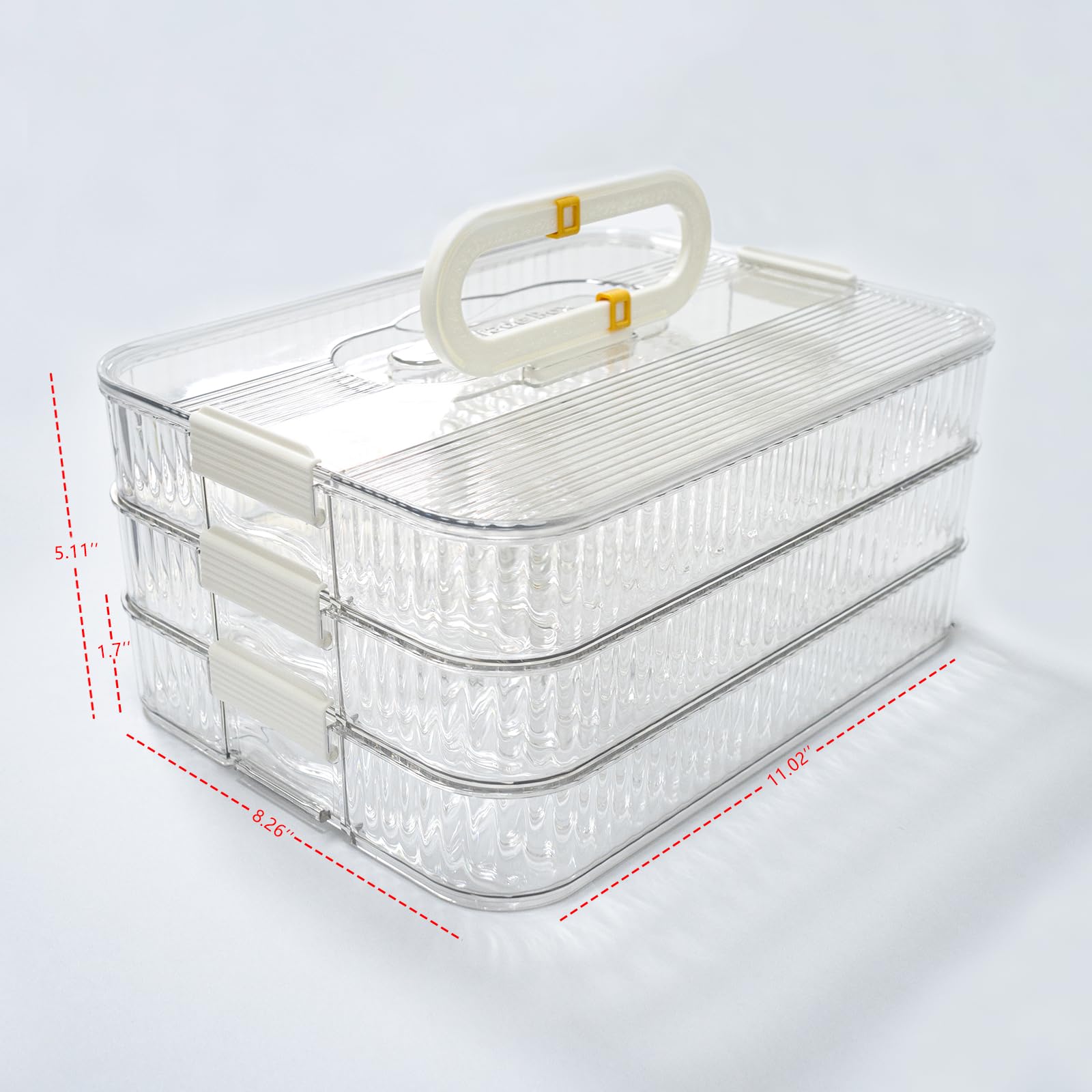 REDANT Deli Containers with Lids for Refrigerator Organizers and Storage - Airtight Deli Meat Container for Fridge - Plastic Meal Prep Containers Reusable for Lunch Meat, Ham and Bacon, 3 Layers