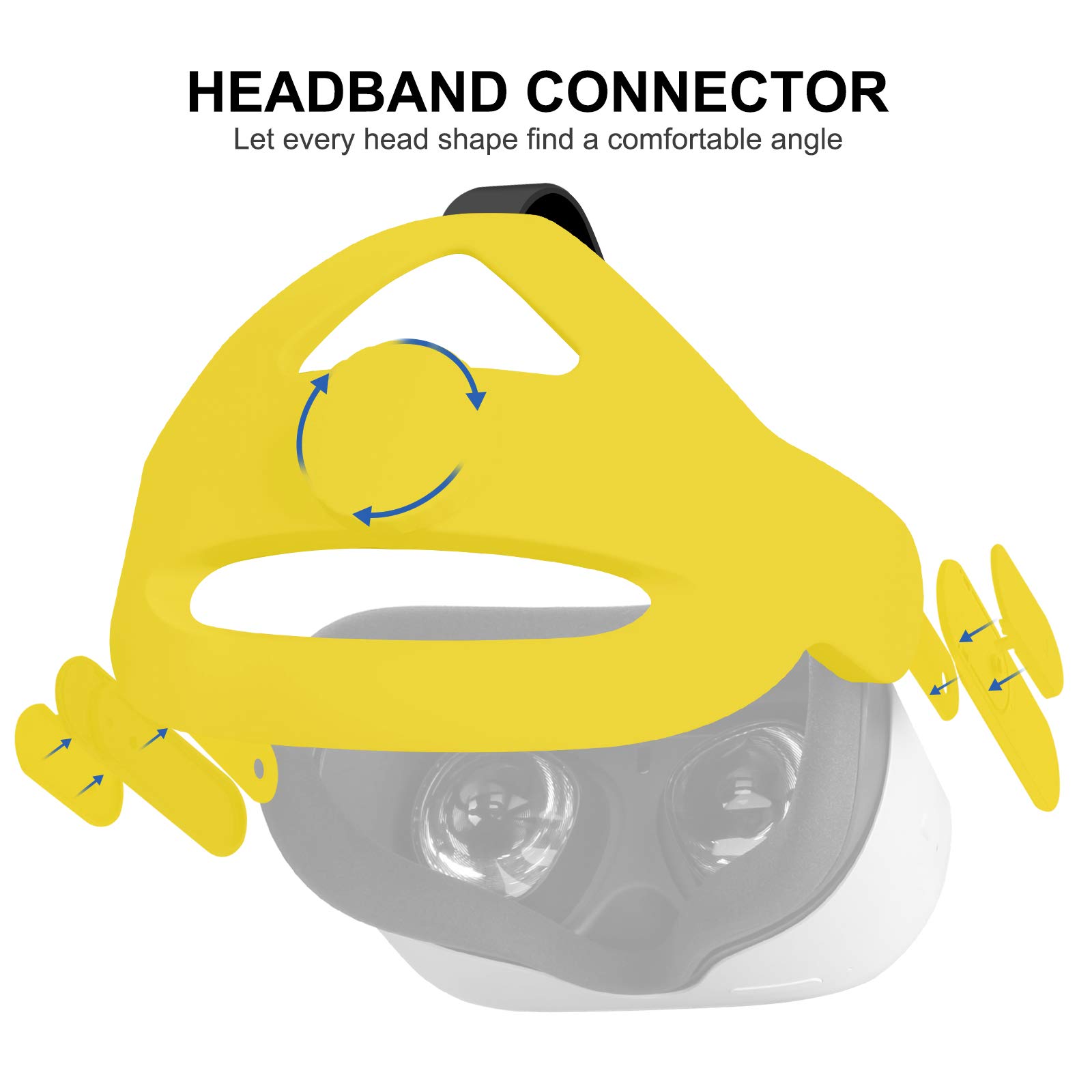 Esimen Adjustable Head Strap for Oculus Quest 2 Elite Strap with Cushion, Comfort Foam Pad Strap, Design Balance Weight, Reduce Pressure (Yellow)