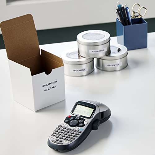 DYMO LetraTag Labeling Tape for LetraTag Label Makers, Black Print on Blue Plastic Tape, 1/2'' W x 13' L, 1 roll (91335)