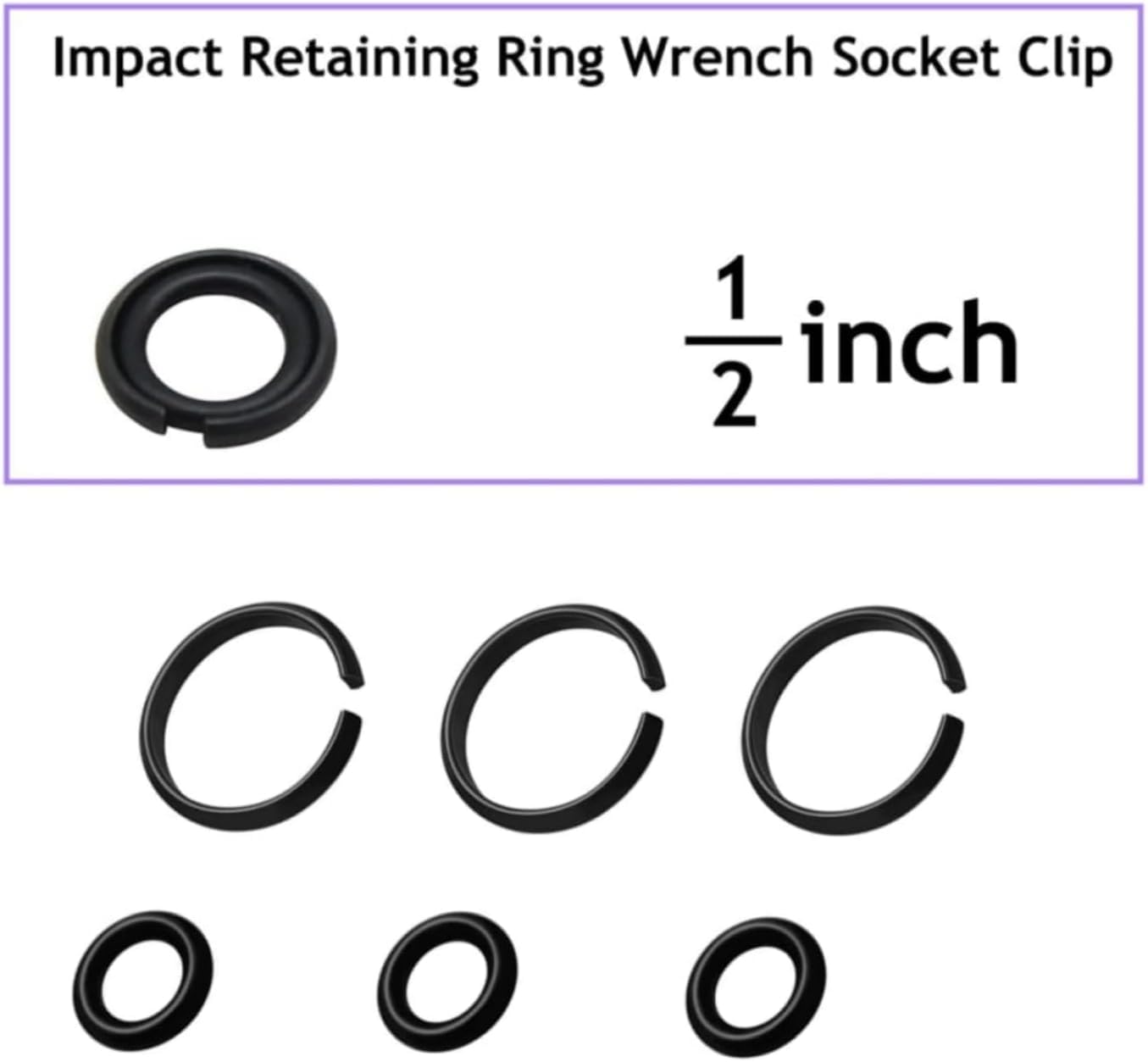 QMTCYXGS ( 12+12 Sets 1/2β & 3/8" Impact Retaining Ring Clip Friction Ring Hog Ring with O-Ring for Milwaukee Electric Pneumatic Type Impact Wrench, Includes Install Tool