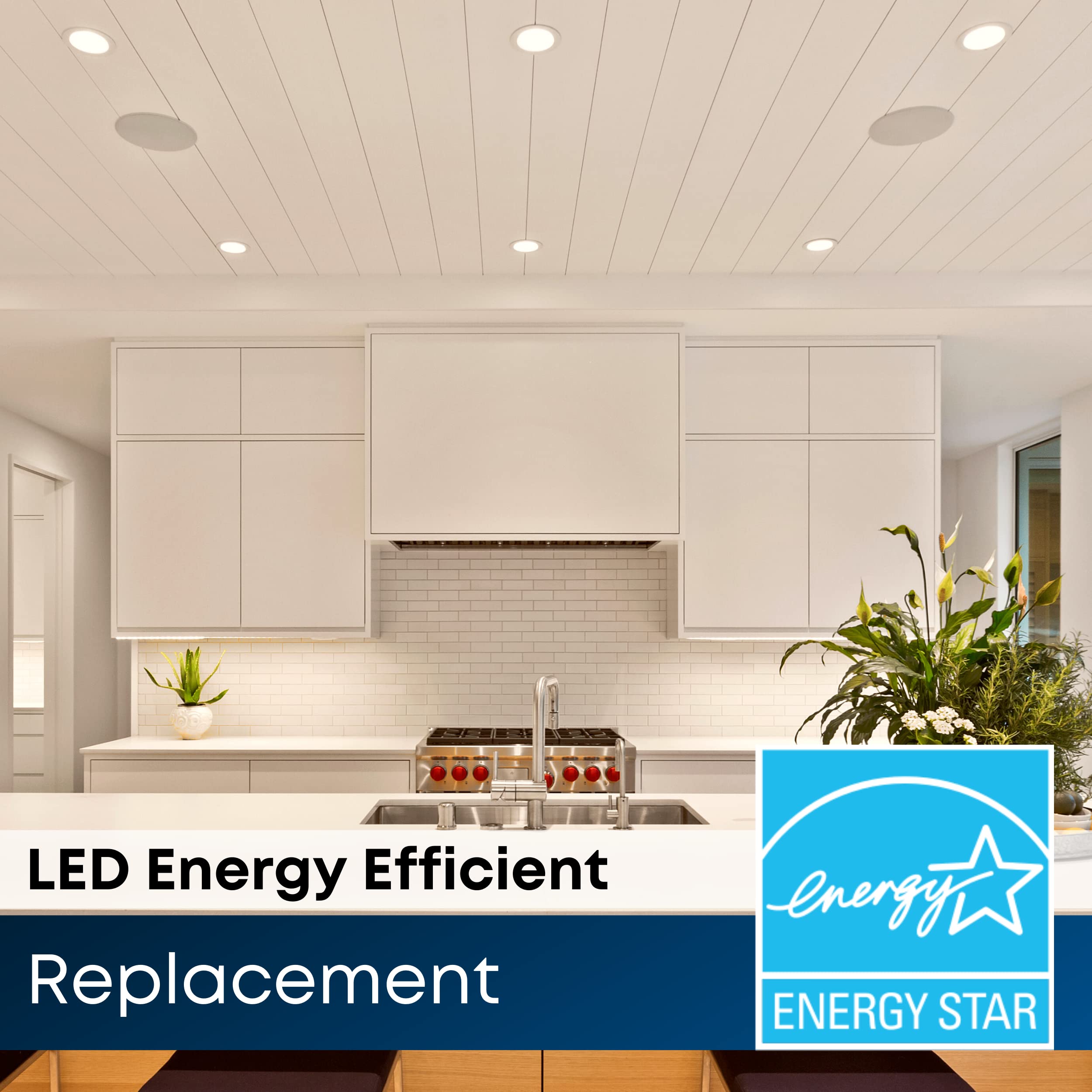 Feit Electric 4 inch Adjustable Scoop Recessed LED Downlight - 3000K Bright White - Dimmable - 65W Equivalent - 45 Year Life - 720 Lumen - High CRI