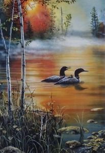 FAMILY OUTING Loon print by Jim Hansel 19" x 28"