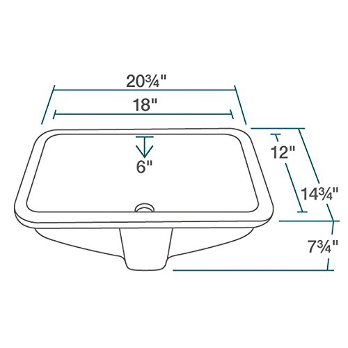 MR Direct u1913-w Sink Undermount Porcelain Bathroom White