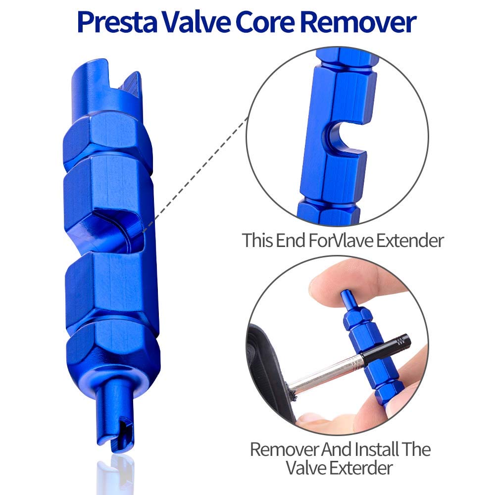 Hapleby Premium Bike Valve Core Remover Tool for Schrader and Presta, Tire Valve Repair Tool Kit, Including 2PCS Presta and 4PCS Schrader Valve Core