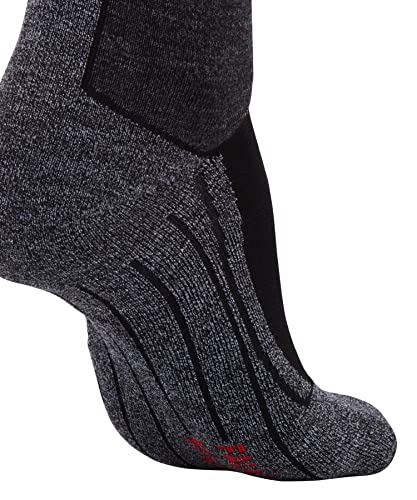 FALKE Women's SK5 Expert Ski Socks, Knee High, Ultra Light Cushion, Winter Athletic Sock, Breathable Quick Dry, Silk, Black (Black-Mix 3010), 9.5-10.5, 1 Pair