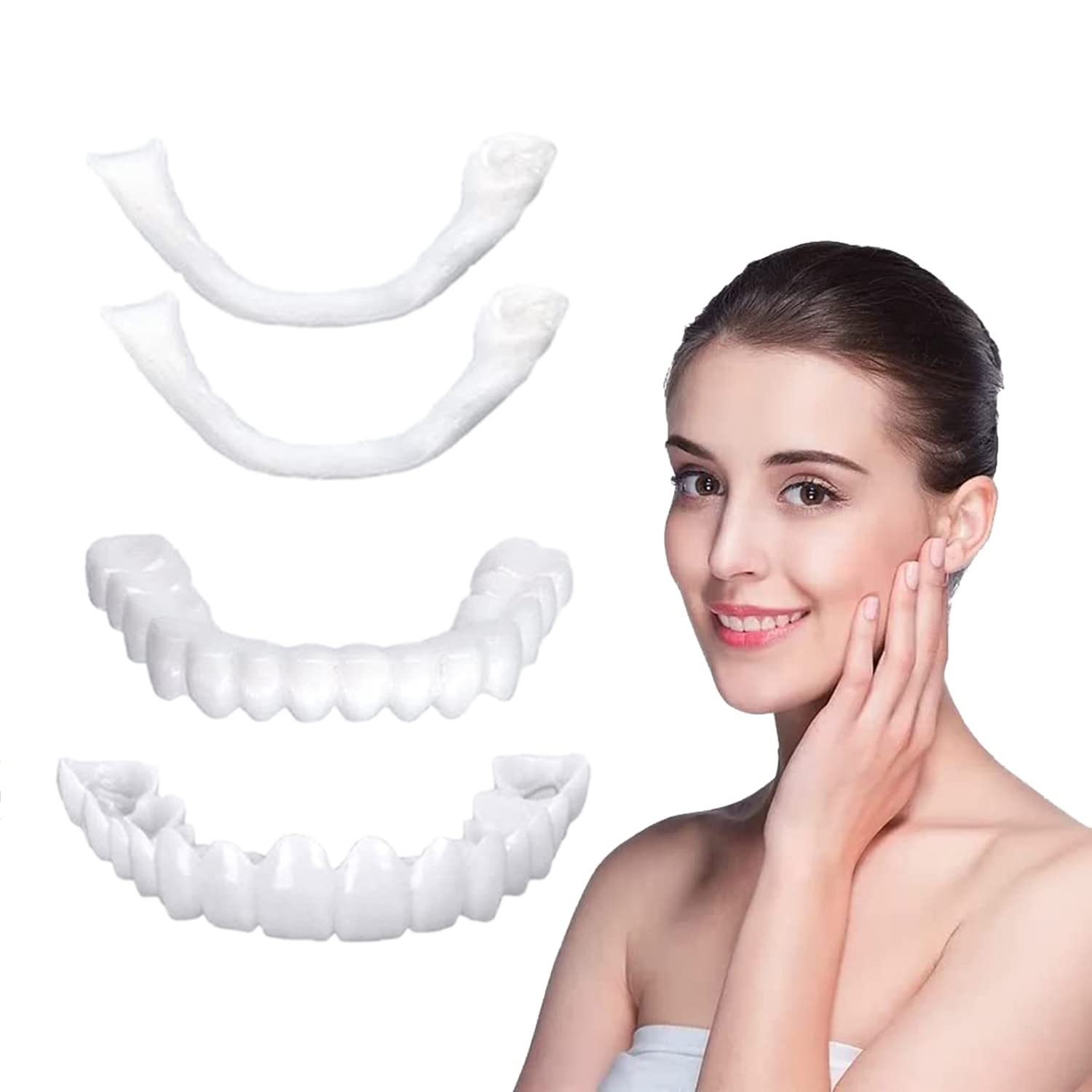 Fake Teeth - Veneers Teeth for Women and Men - 2PCs Smile Kit - Snap on Veneers False Teeth, Dentures for Women, Swift Smile Snap on Teeth Snap-on Smile-A