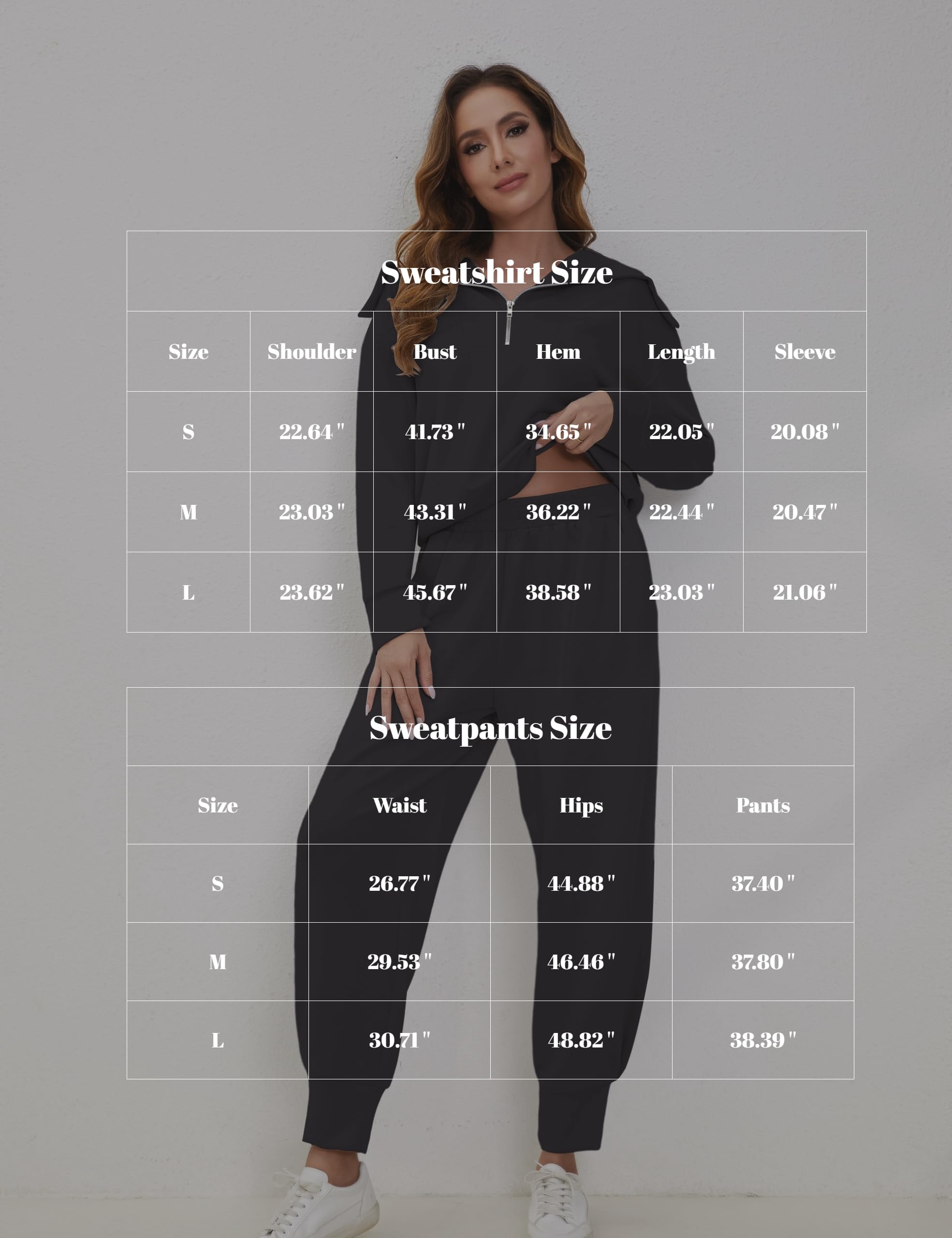 Eutten Womens 2 Piece Sweatsuits Sets Half Zip Long Sleeve Lapel Sweatshirt High Waist Sweatpants Two piece Tracksuits Sets