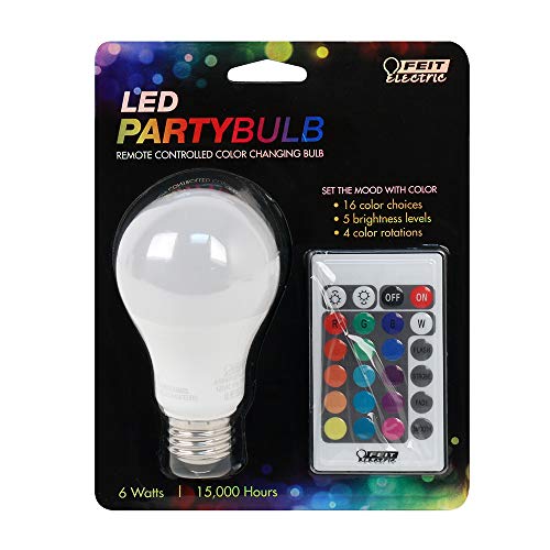 Feit Electric Remote Control Color Changing LED Bulb, with Remote control, Multi-color (16), A19 (A19/HP/PARTY/LEDG2)